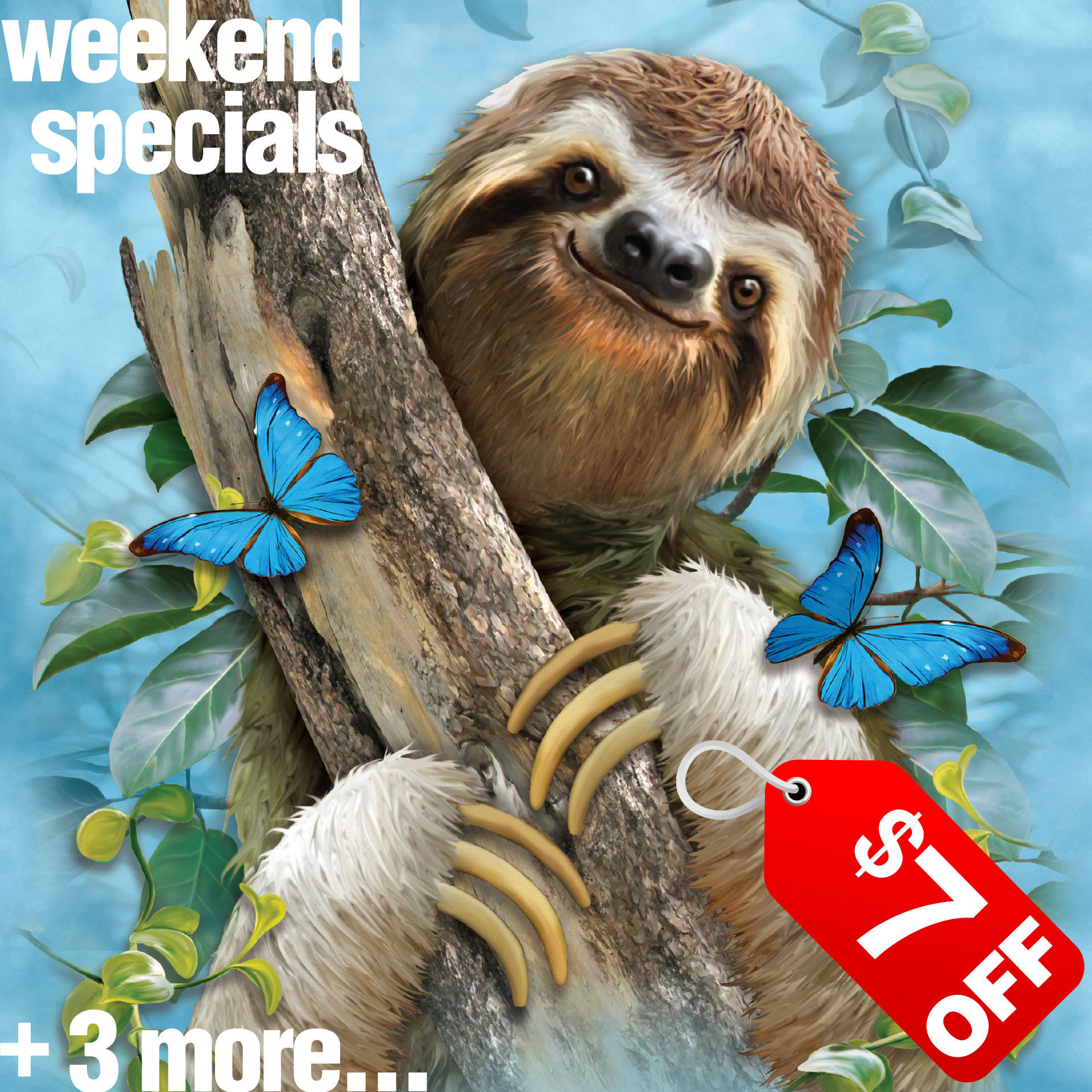 How cute is this sloth? $7 OFF - THe Mountain Retail News 11-11-23
